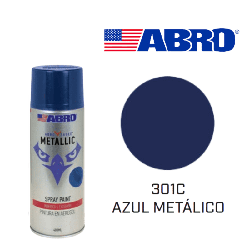 PINTURA EN SPRAY COLOR AZUL METALICO- ABRO 301-C - 4G GLOBAL INVERSIONES